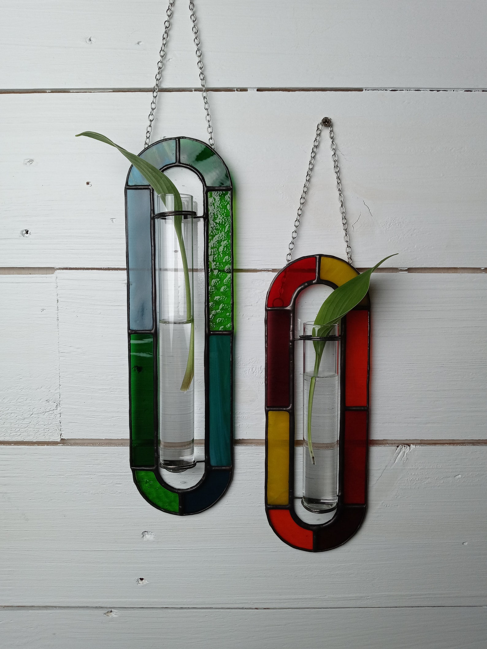 Hanging Stained Glass Plant Propagation/reed Diffuser - Etsy