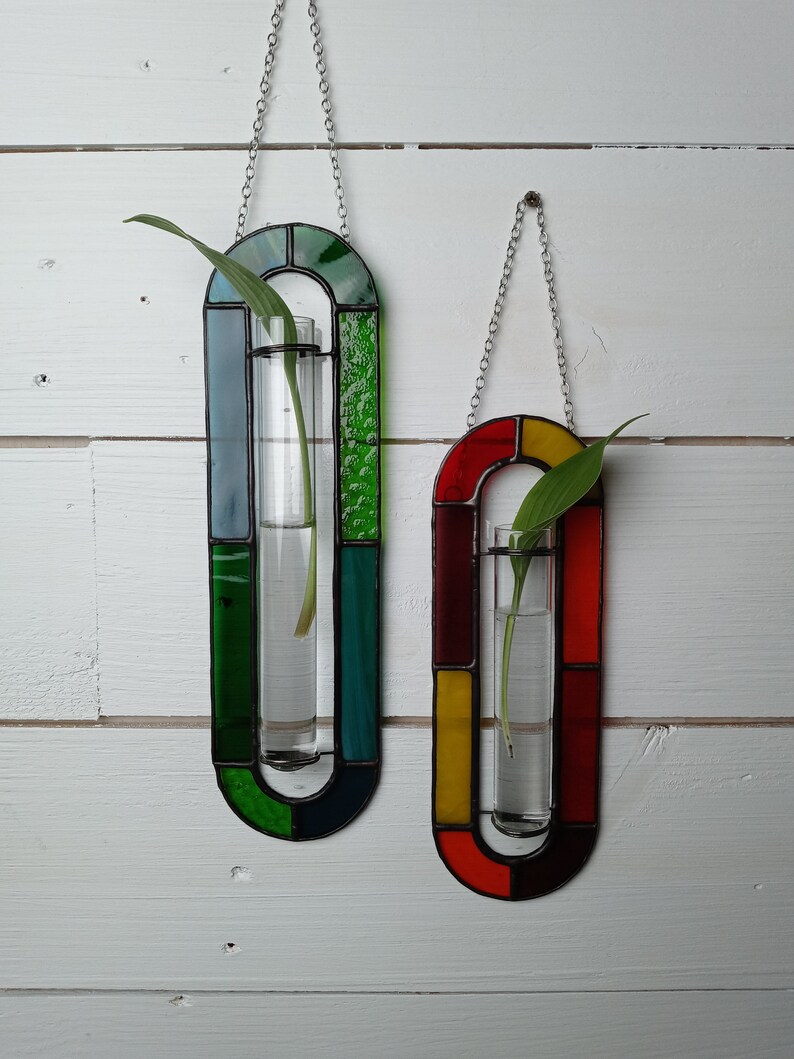 Hanging Stained Glass Plant Propagation/reed Diffuser - Etsy