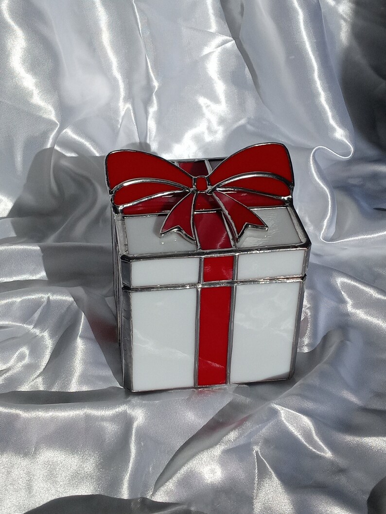 Present Stained Glass Trinket Box - Etsy