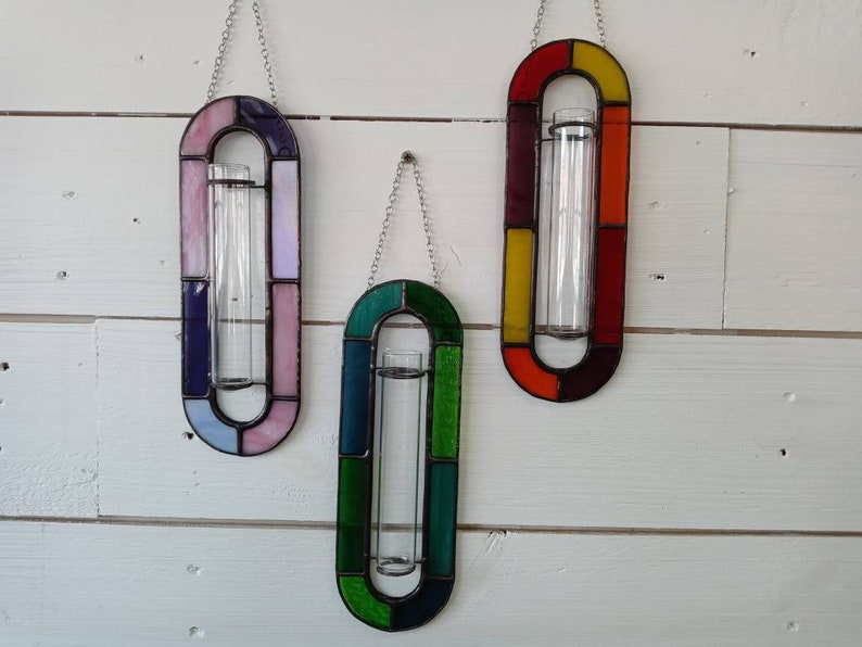 Hanging Stained Glass Plant Propagation/reed Diffuser - Etsy