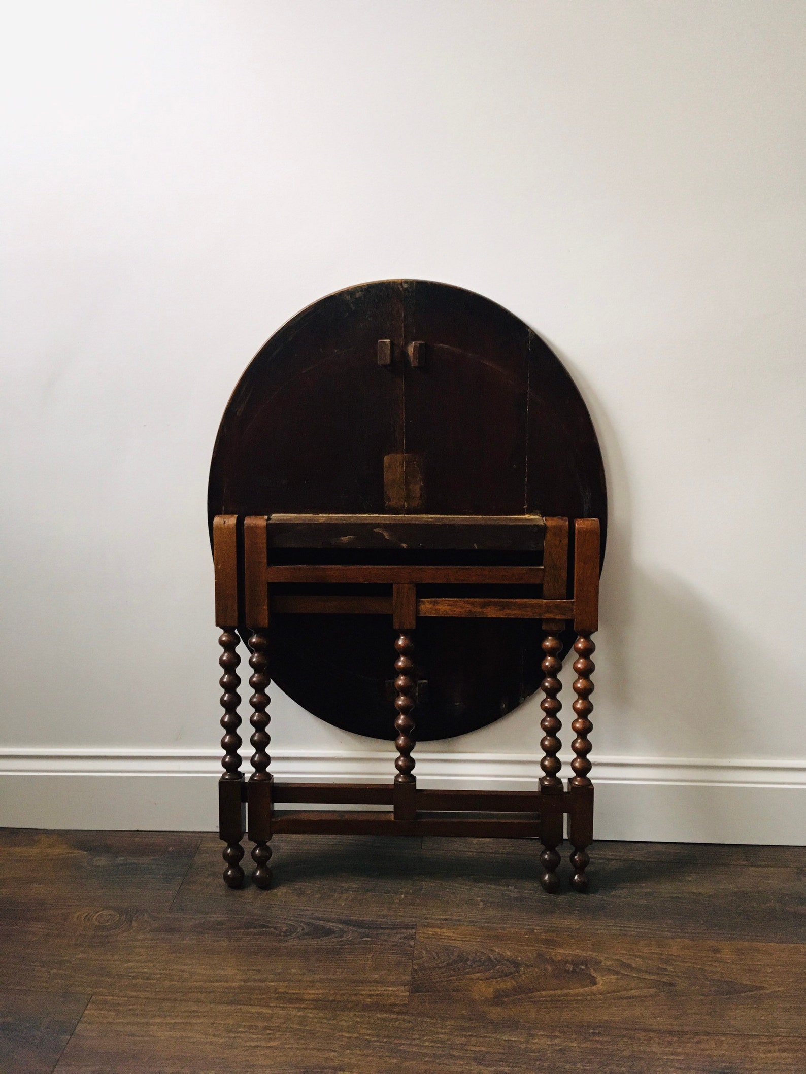 Antique Folding Bobbin Pin Leg Table - Etsy