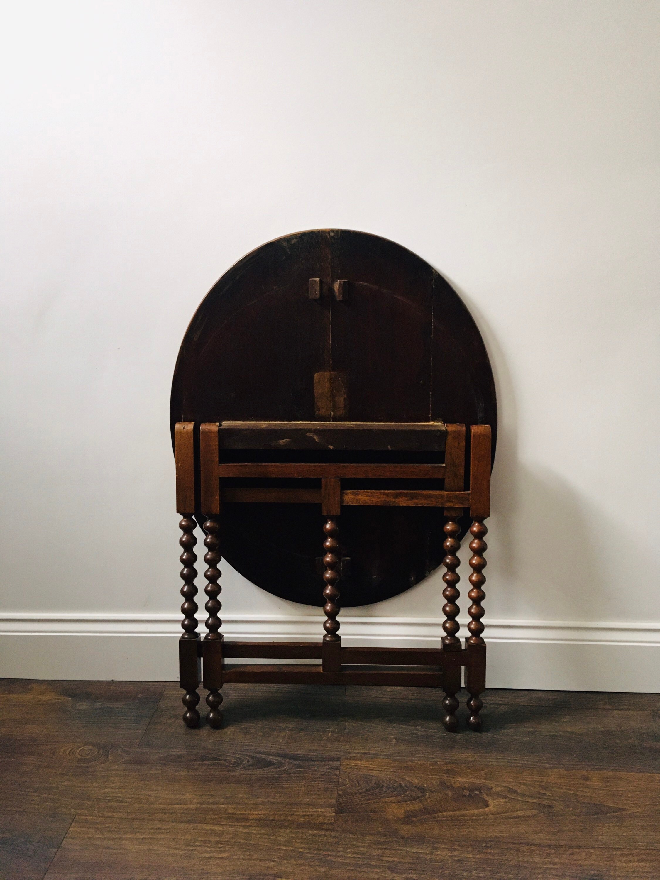 Antique Folding Bobbin Pin Leg Table - Etsy