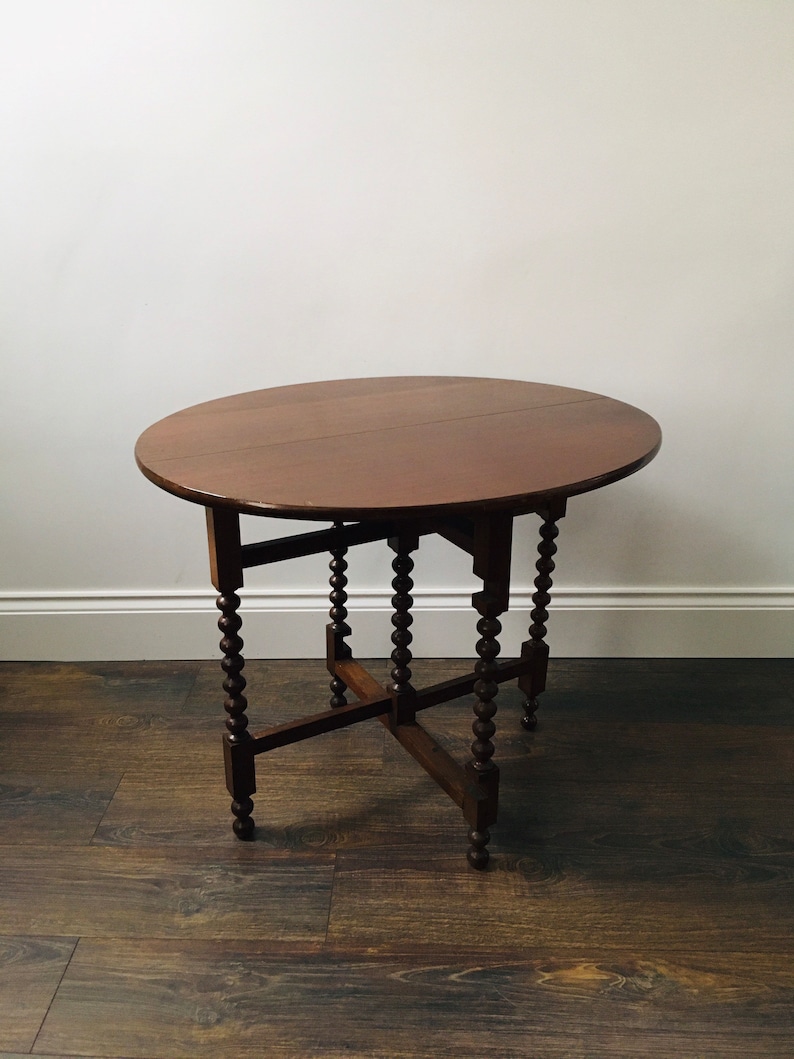 Antique Folding Bobbin Pin Leg Table - Etsy