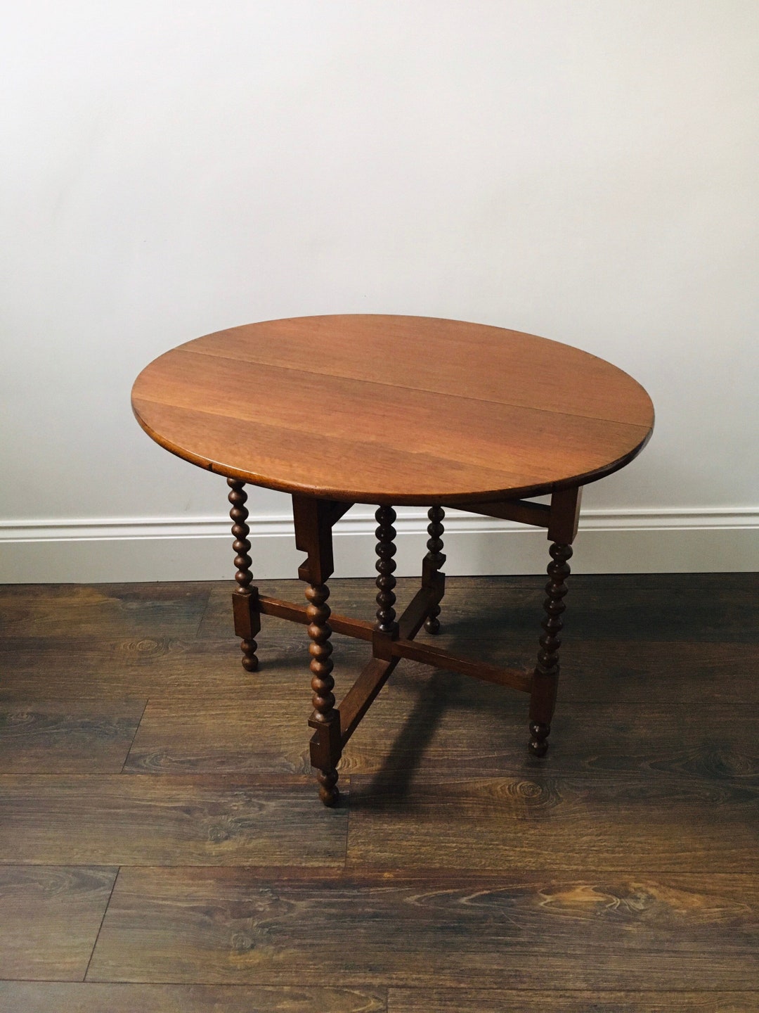 Antique Folding Bobbin Pin Leg Table - Etsy