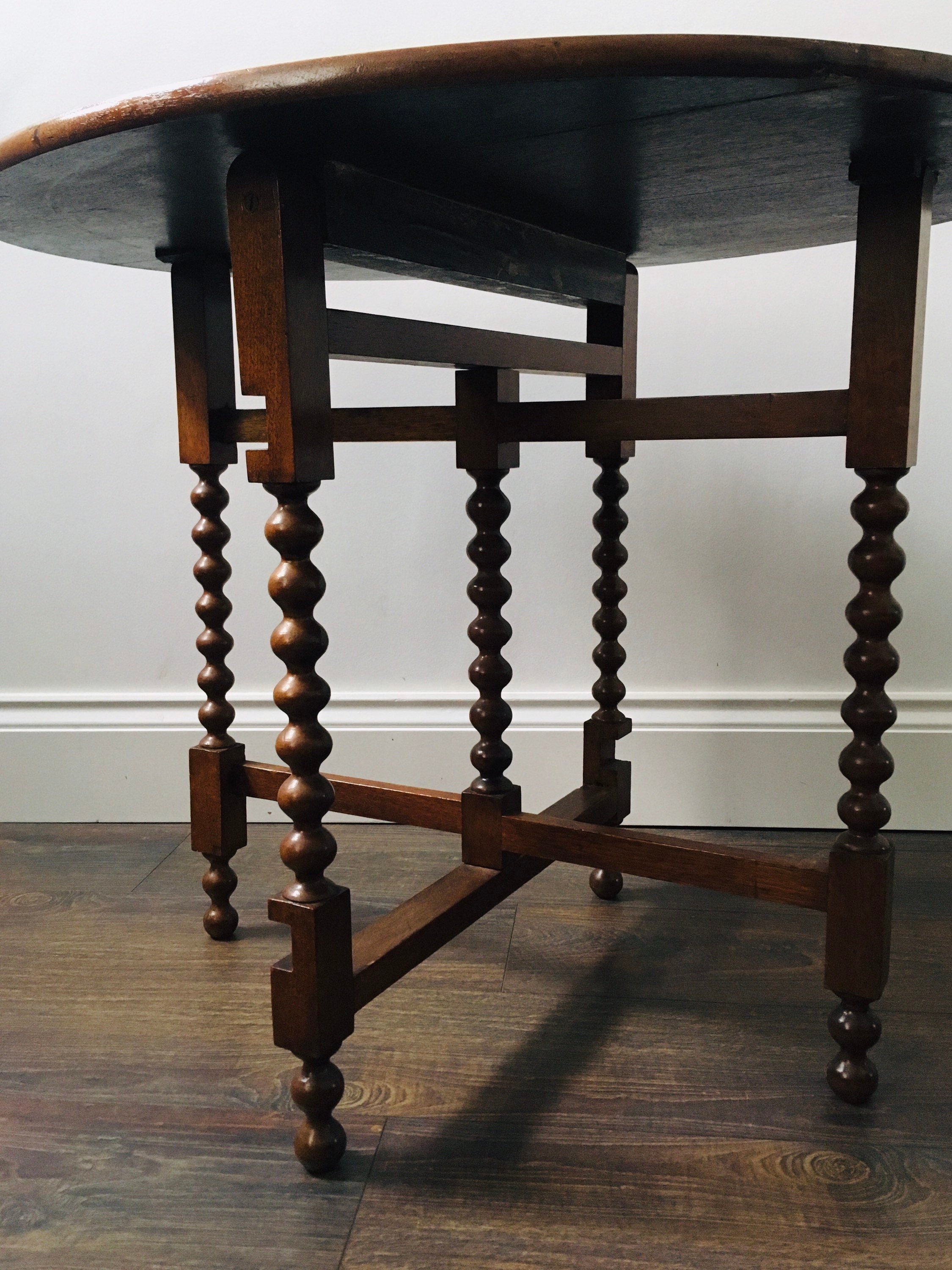 Antique Folding Bobbin Pin Leg Table - Etsy