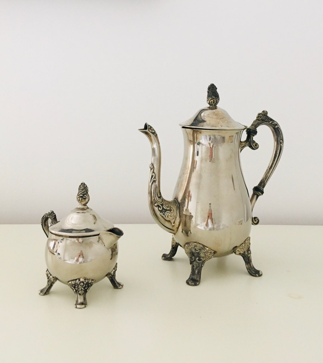 Vintage Silver Plated Afternoon Tea Set / Tea Pot and Cream - Etsy Vintage Silver Plated Afternoon Tea Set / Tea Pot and Cream - Etsy