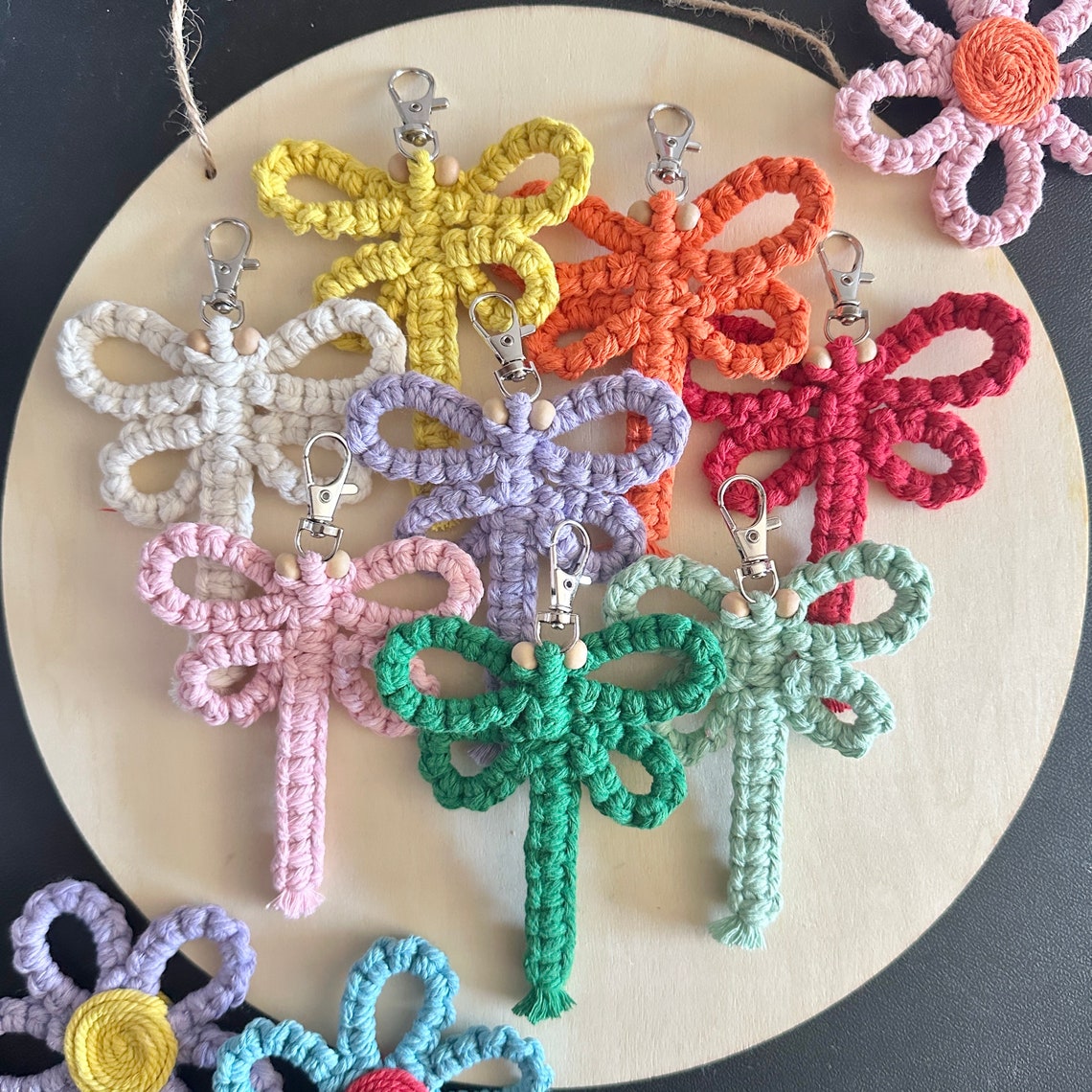 Fly High Dragonfly Keychain | Macrame Dragonfly | Accessory | Gift Idea ...