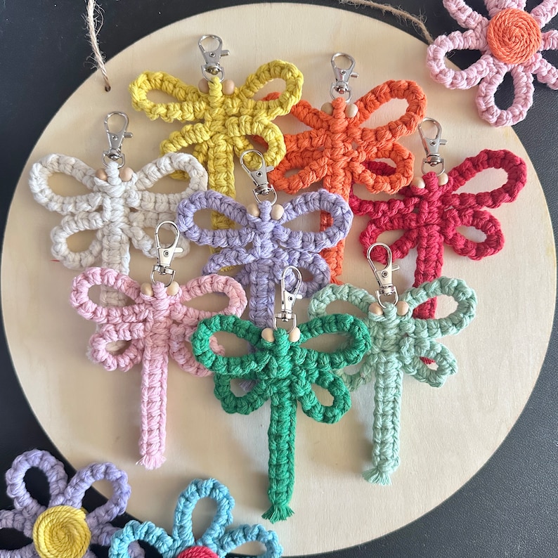 Fly High Dragonfly Keychain | Macrame Dragonfly | Accessory | Gift Idea ...