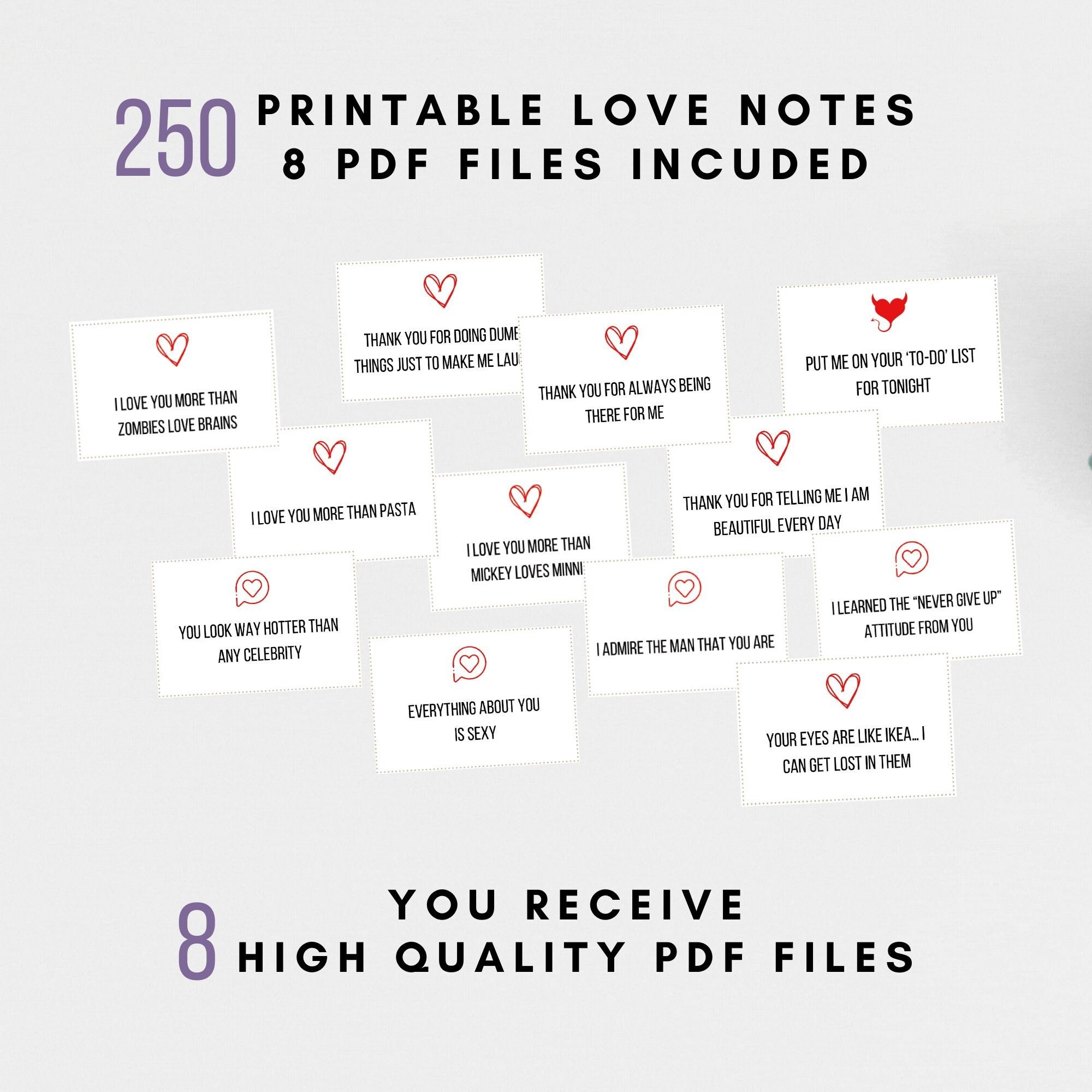 Printable Love Notes Love Note Cards Mini Love Messages - Etsy