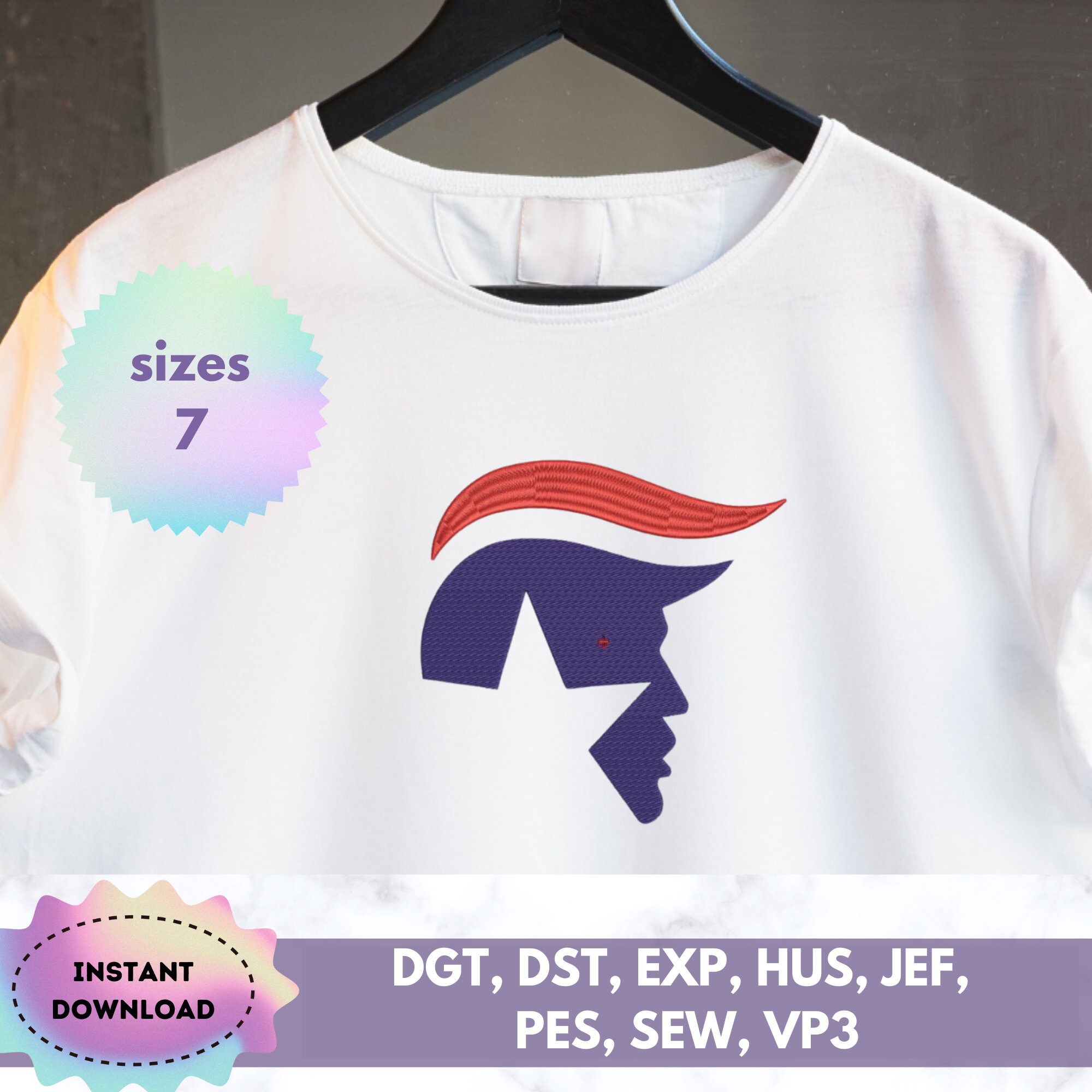 Donald Trump 2024 Machine Embroidery Design Make America Great Again - Etsy