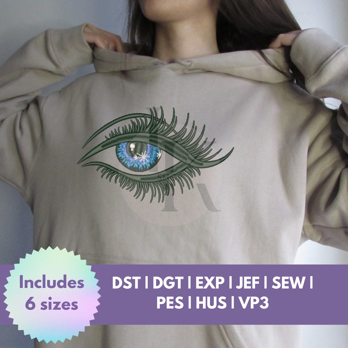 Woman Eye Machine Embroidery Design 6 Sizes Beautiful Woman's Eye ...