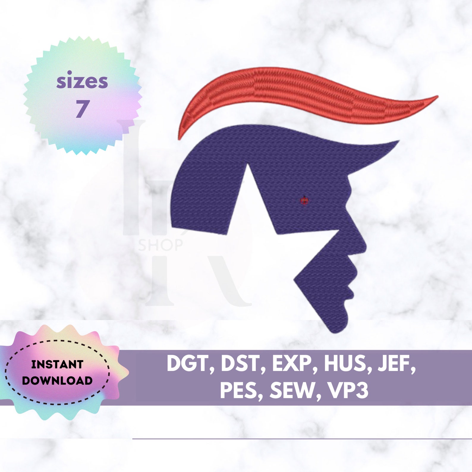 Donald Trump 2024 Machine Embroidery Design Make America Great Again - Etsy