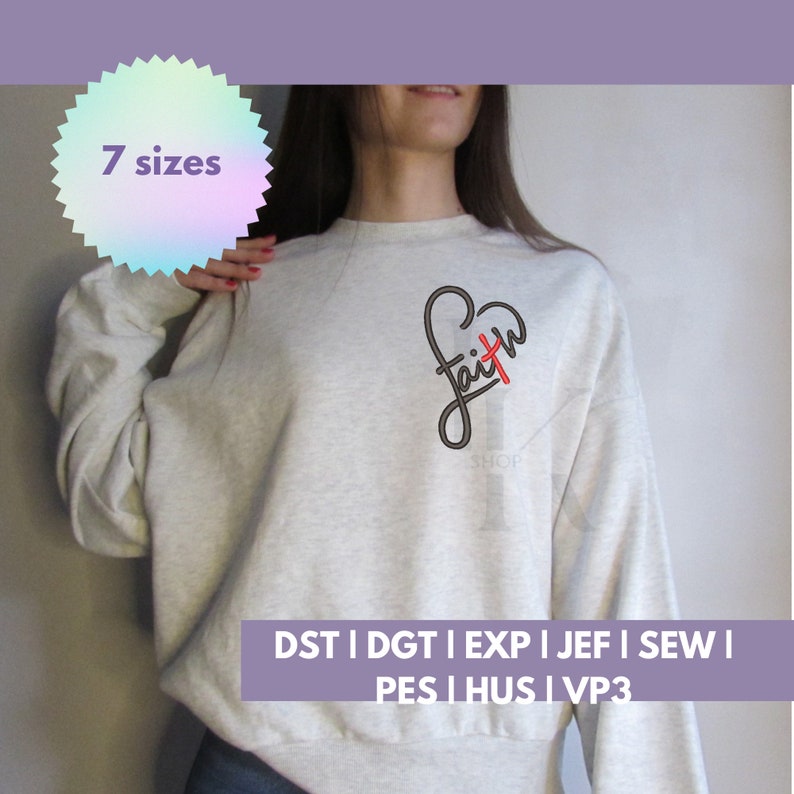 Faith Heart Machine Embroidery Design Christian Embroidery Religious ...