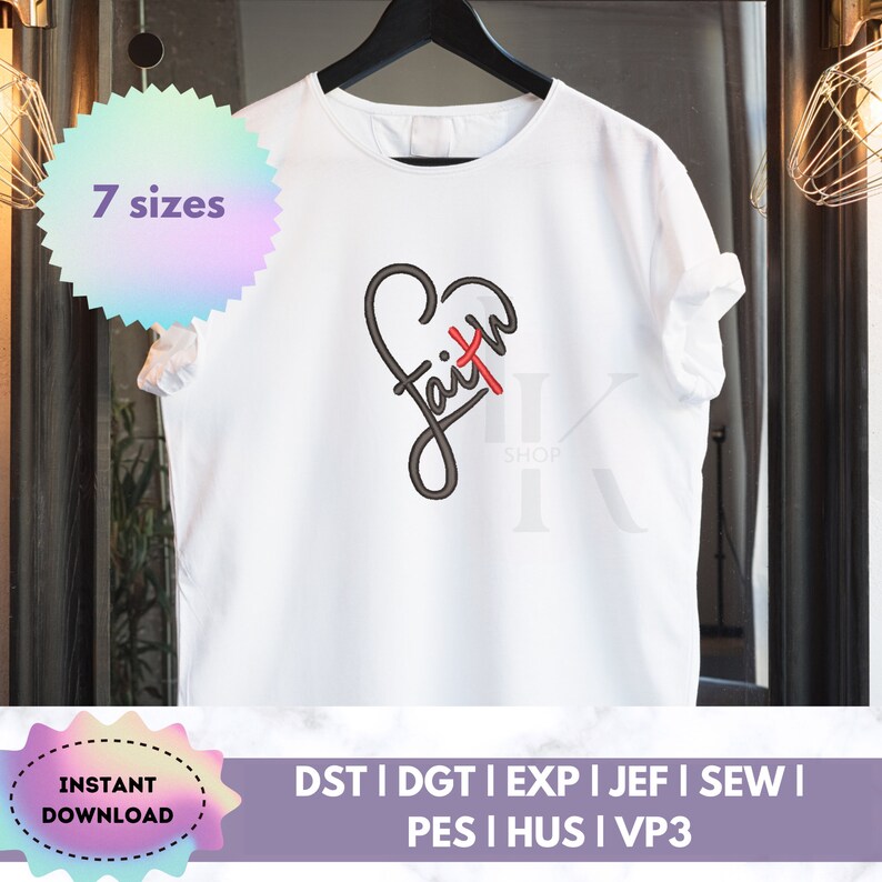 Faith Heart Machine Embroidery Design Christian Embroidery Religious ...