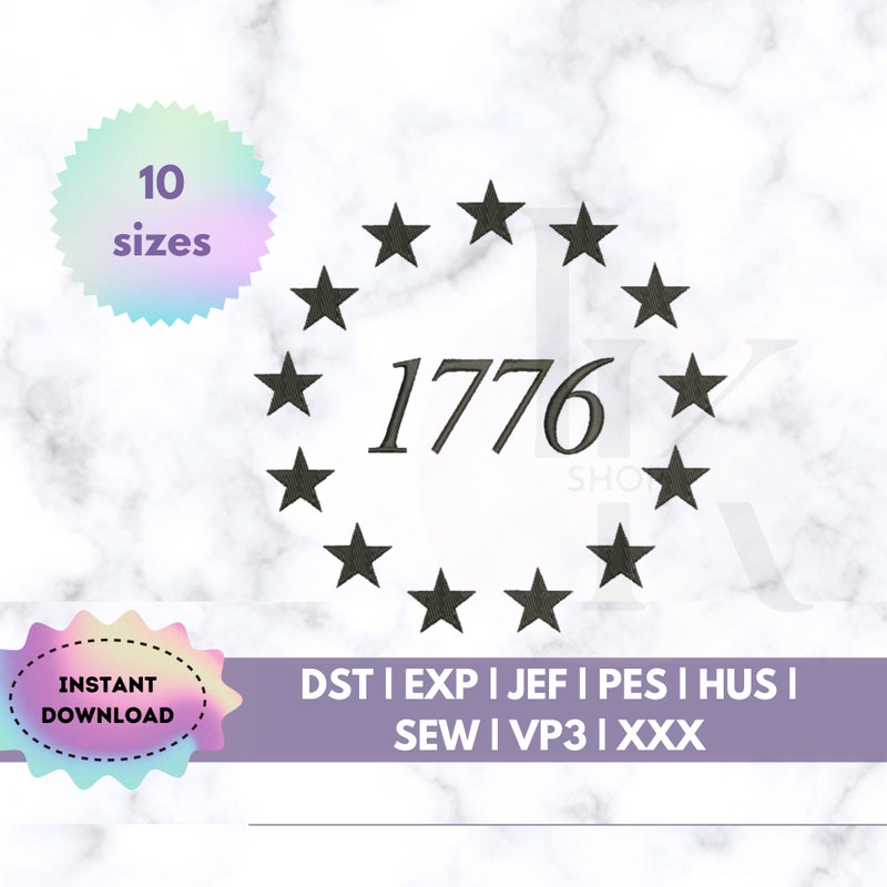 1776 Embroidery for Hat - Etsy
