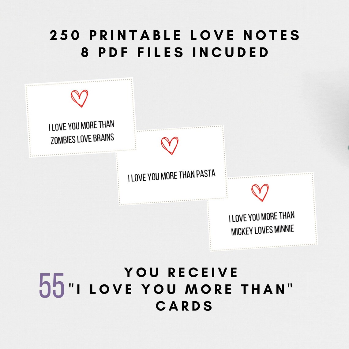 Printable Love Notes Love Note Cards Mini Love Messages - Etsy