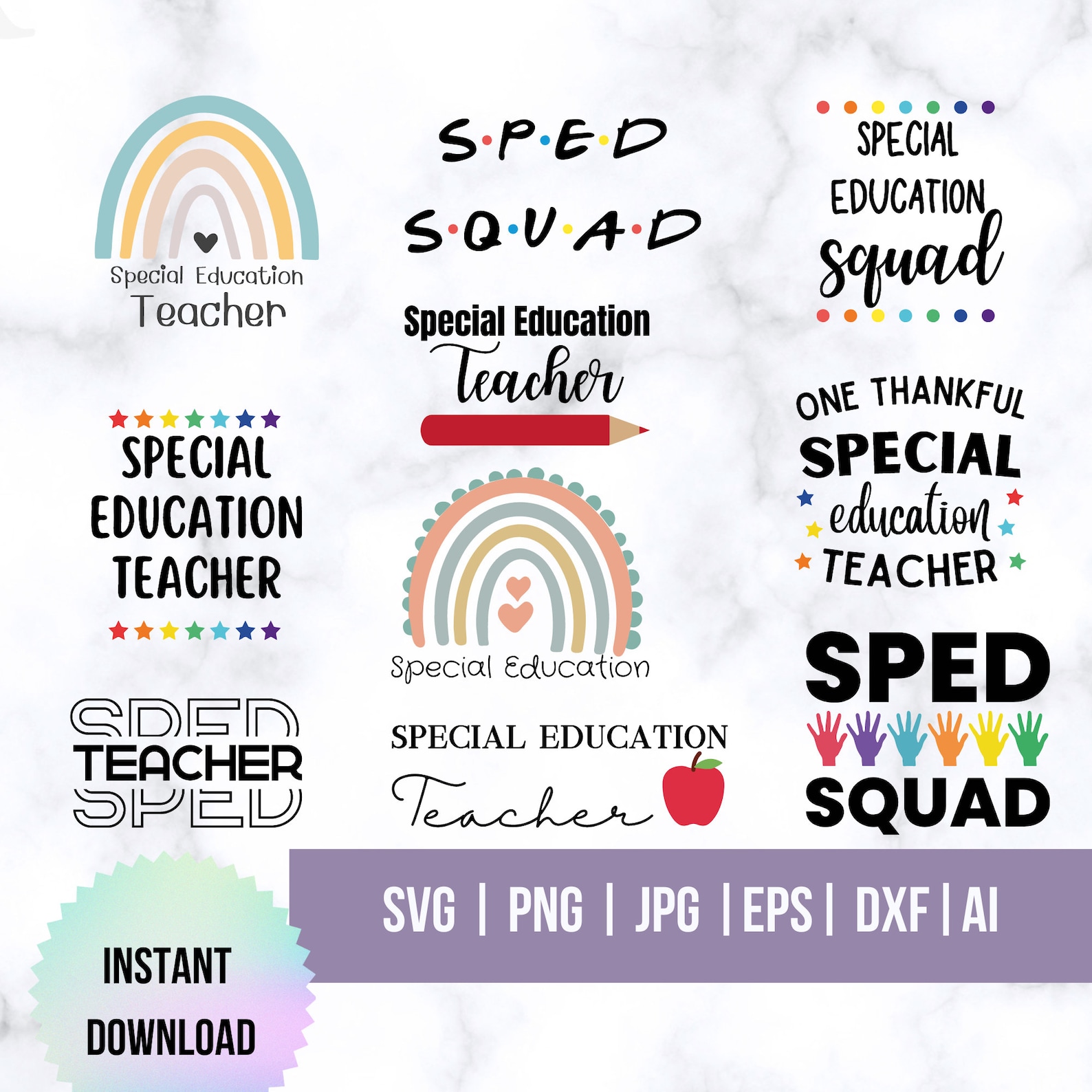 Special Education Svg Bundle, Special Education Teacher Svg, Sped ...
