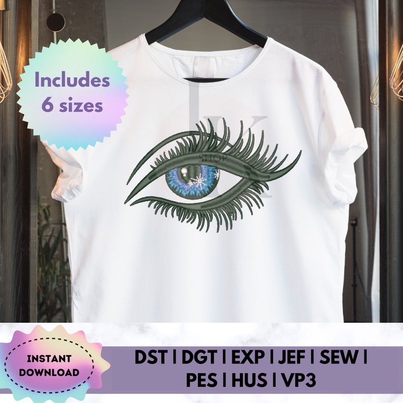 Woman Eye Machine Embroidery Design 6 Sizes Beautiful Woman's Eye ...