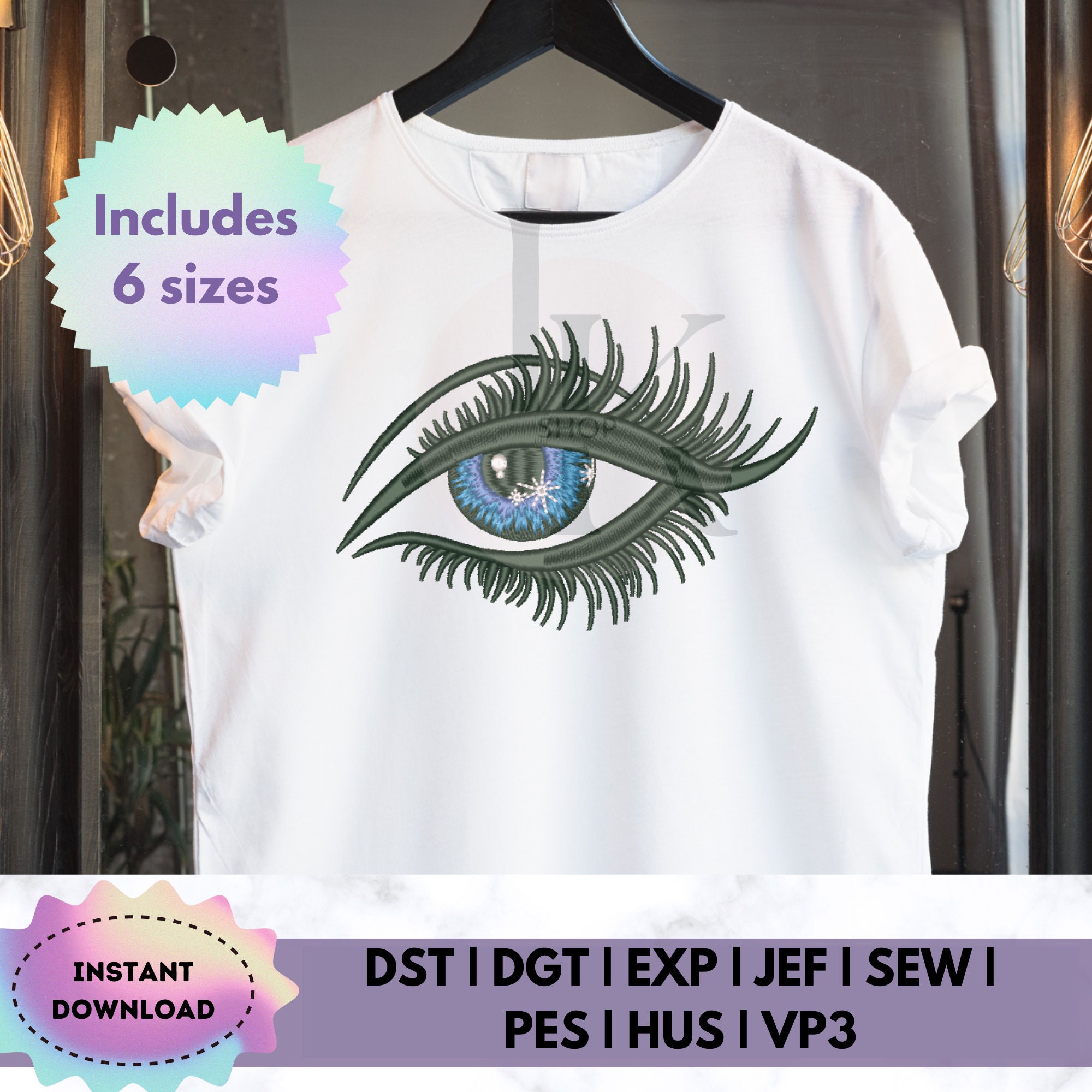Woman Eye Machine Embroidery Design 6 Sizes Beautiful Woman's Eye ...