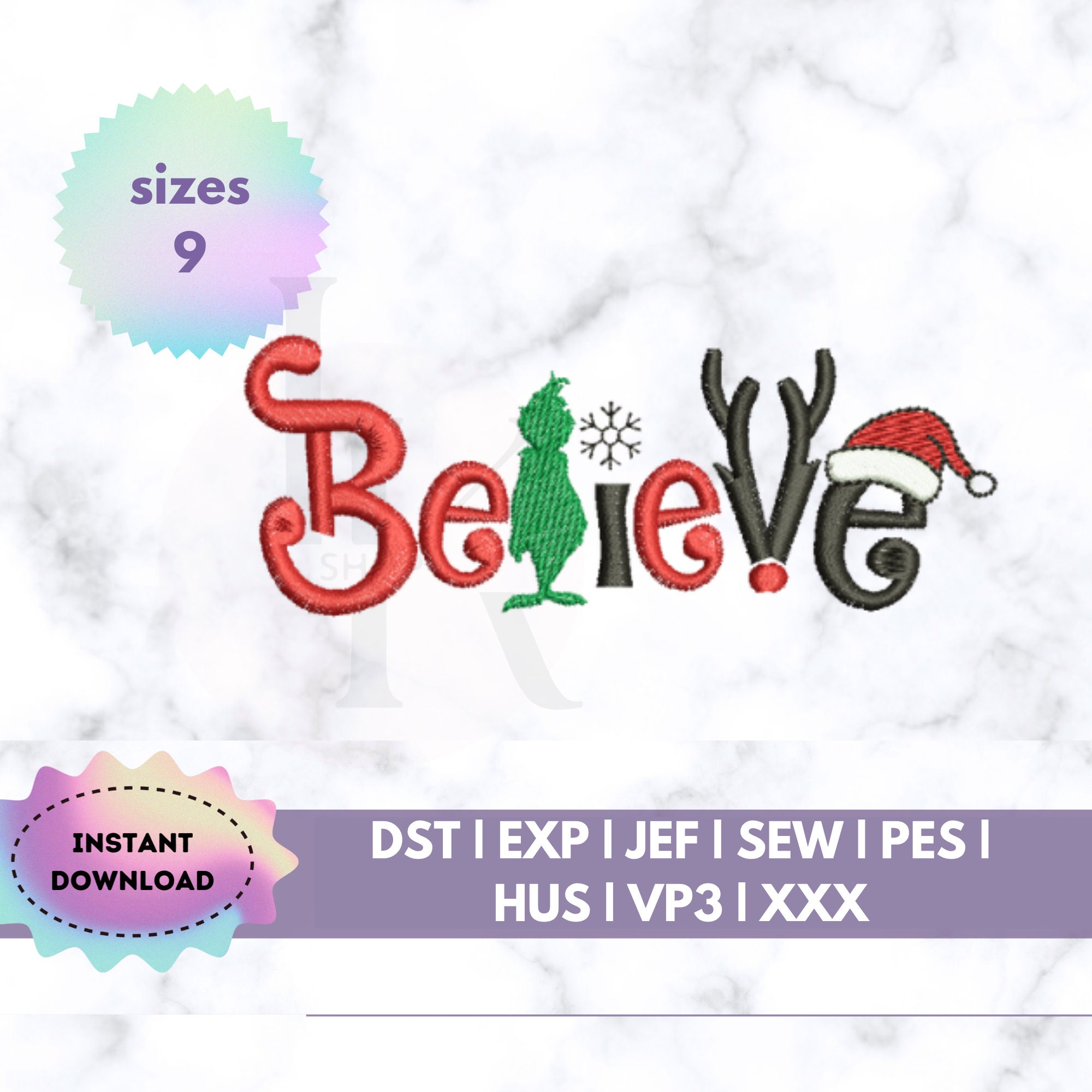 Grinch Believe Embroidery Design | Christmas Machine Embroidery | Funny ...