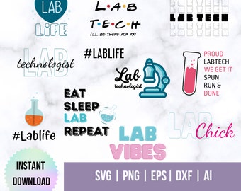 Lab Tech SVG Bundle, Laboratory Technician Svg, Laboratory Tech Svg ...