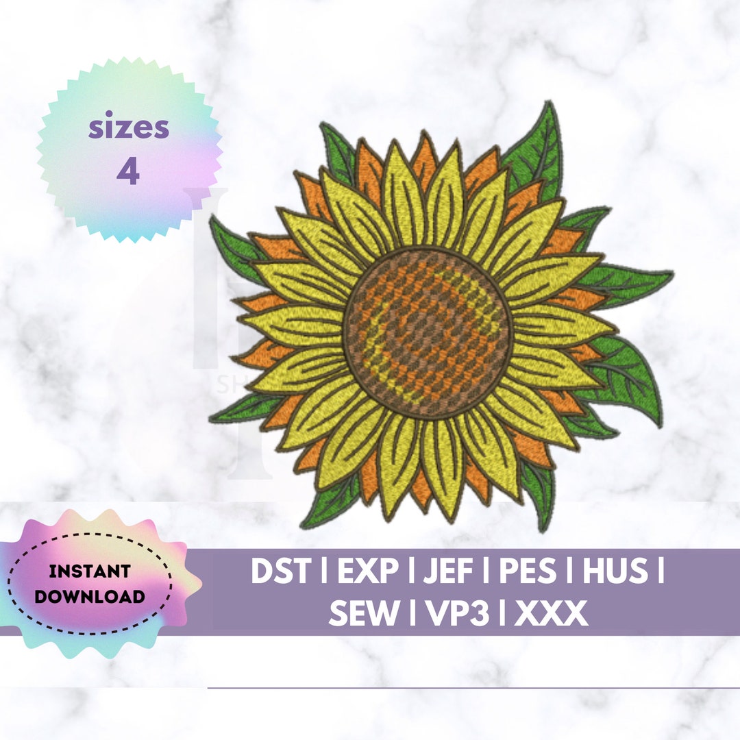 Sunflower Machine Embroidery Designs, Sunflower Embroidery, Flowers ...