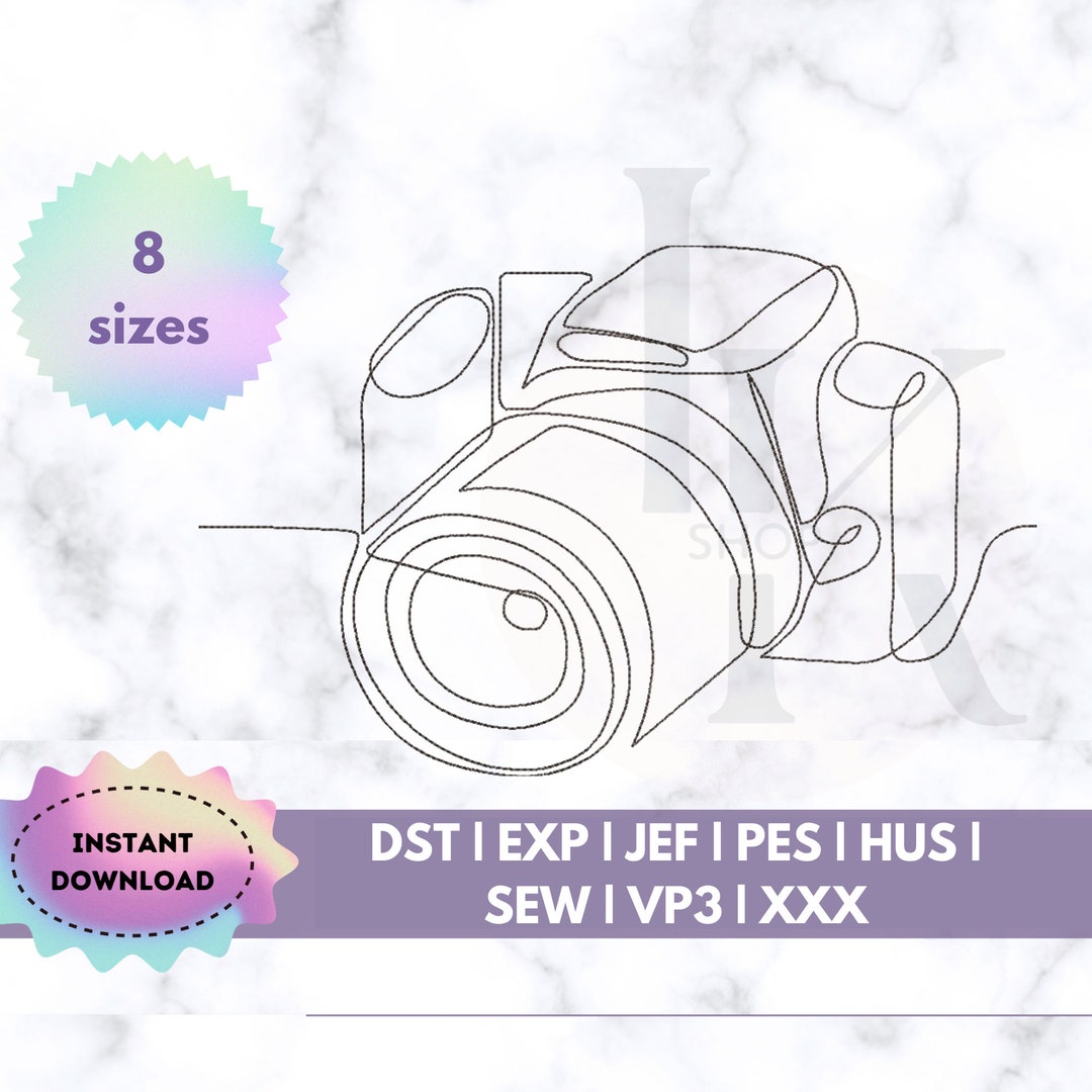 Camera Machine Embroidery Design Photography Oneline Embroidery Gift ...