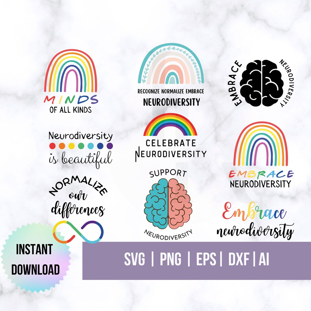 Embrace Neurodiversity Svg Neurodiversity is Beautiful Svg Minds of All ...