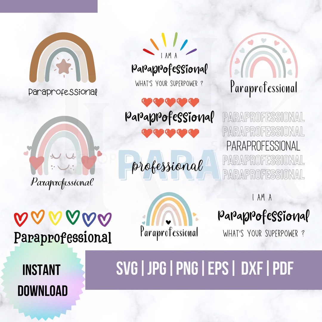 Paraprofessional Bundle SVG Para Svg Teacher Eps Dxf Png Files for ...