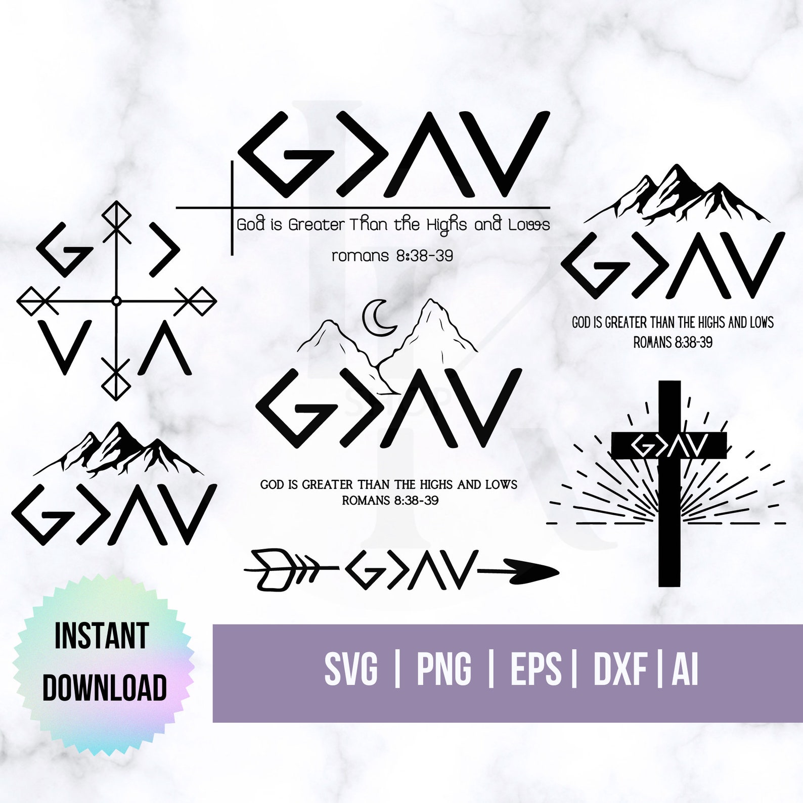God is Greater Than the Highs and Lows SVG Bundle DXF File Cut File God ...
