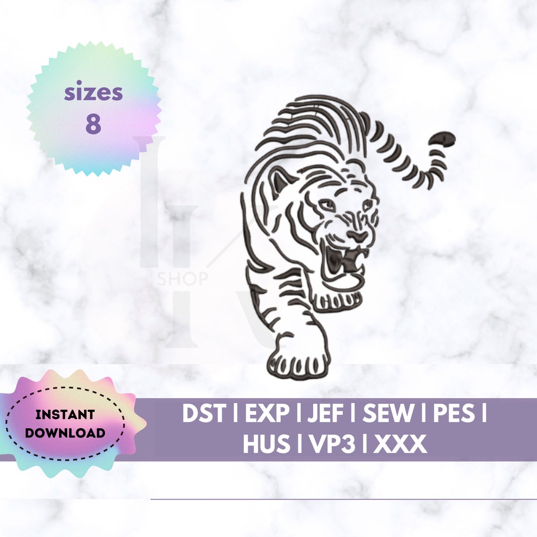 Tiger Machine Embroidery Design PES Files - Etsy