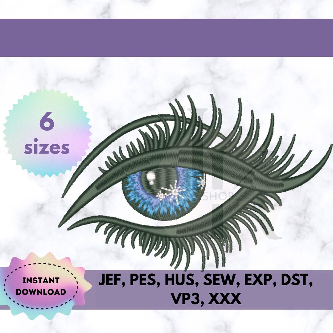 Woman Eye Machine Embroidery Design 6 Sizes Beautiful Woman's Eye ...