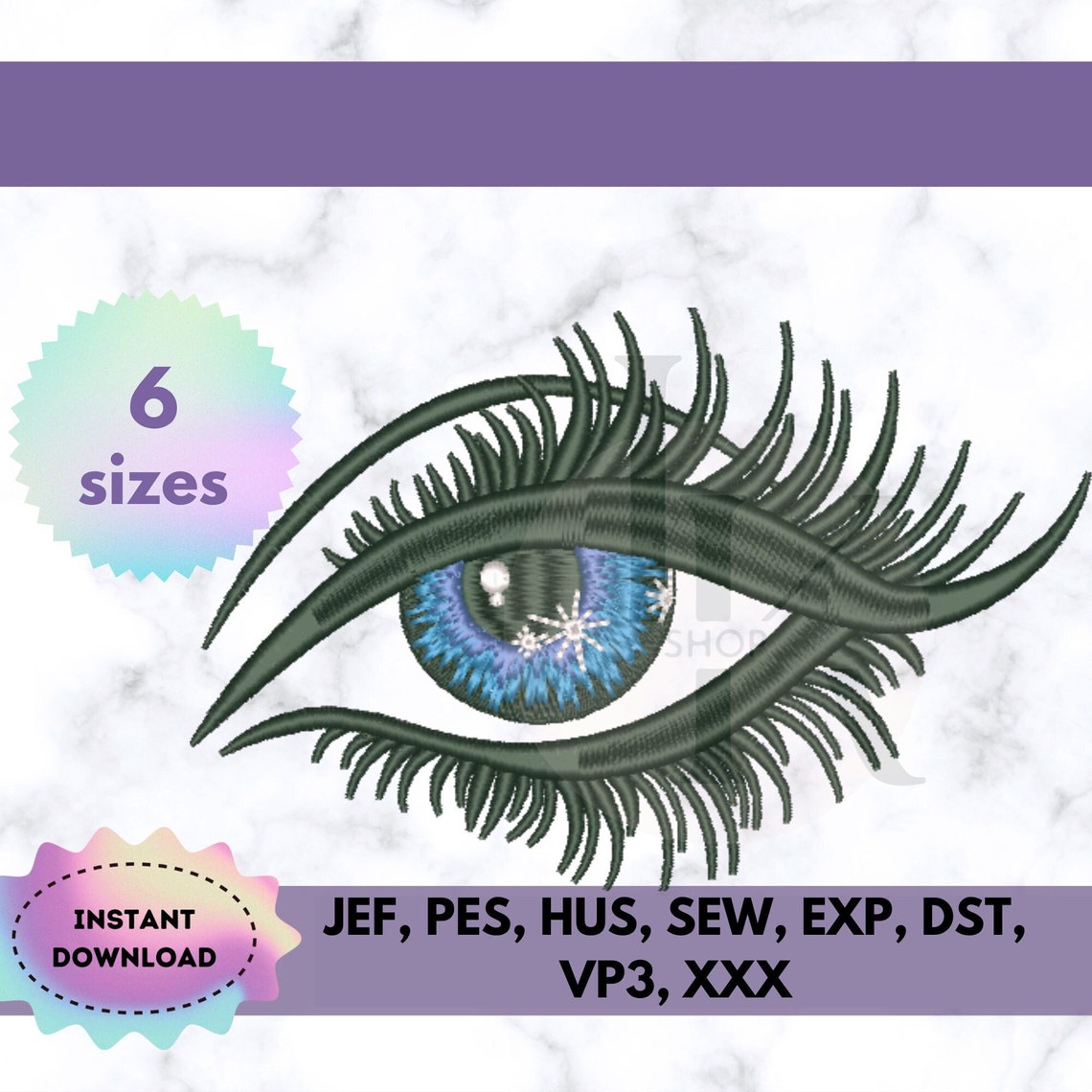 Woman Eye Machine Embroidery Design 6 Sizes Beautiful Woman's Eye ...