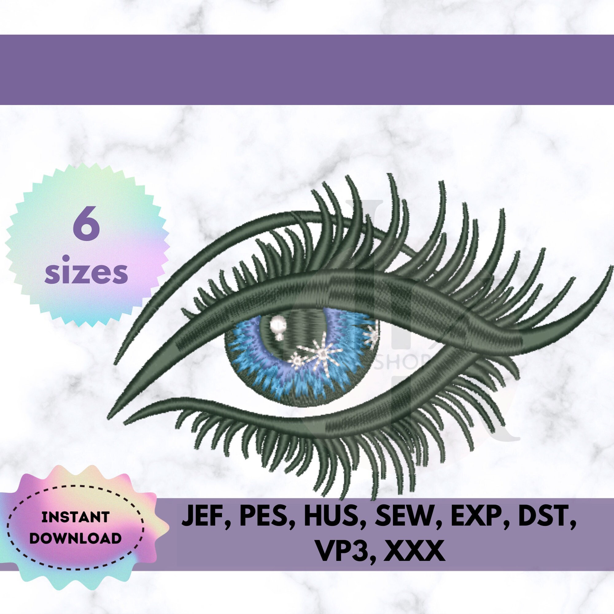 Woman Eye Machine Embroidery Design 6 Sizes Beautiful Woman's Eye ...
