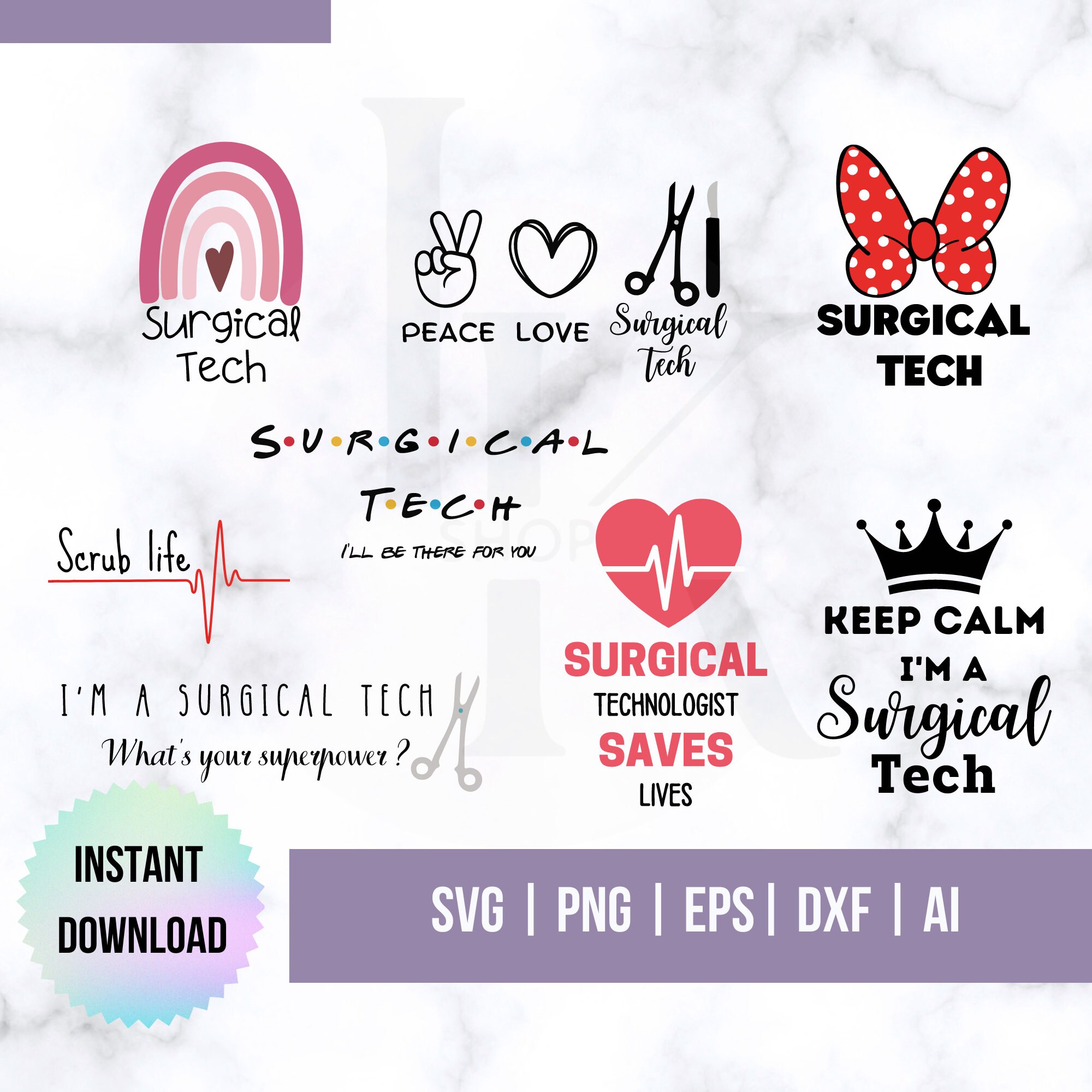 Surgical Tech SVG Bundle Surgical Technologist Files for Cricut - Etsy