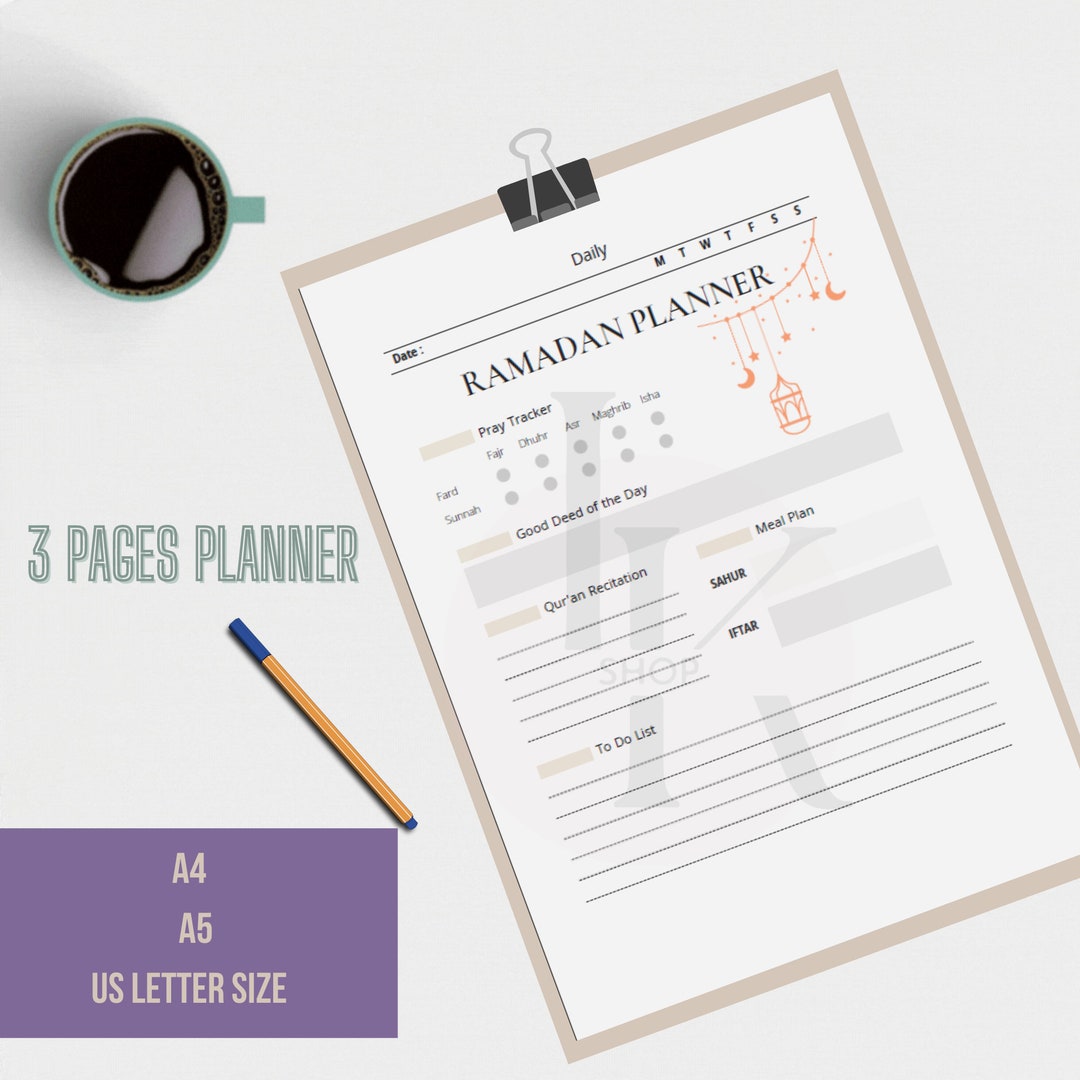 Ramadan Planner Printable, Meal Planner, Quran Reading Log, Ramadan ...