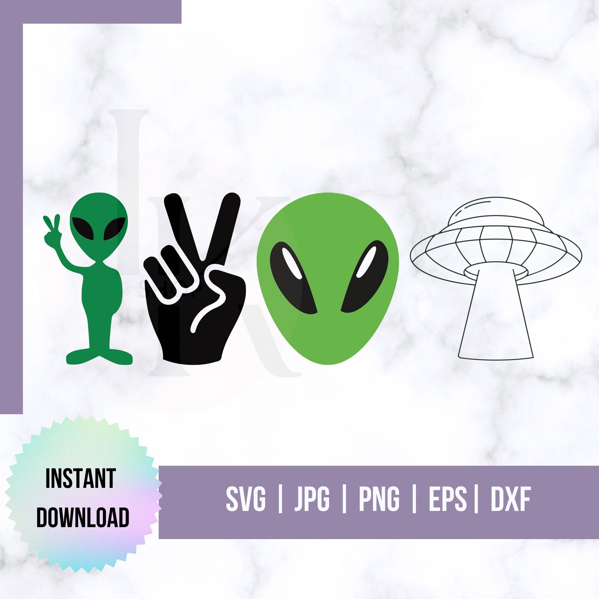 Alien SVG Bundle UFO PNG Clipart Cut Files for Cricut - Etsy