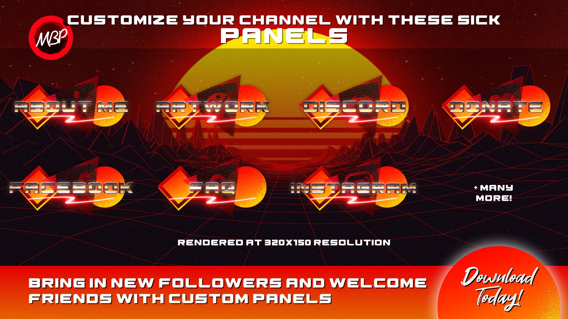 Sick Red Retrowave Styled 80's Twitch Stream Package Video Game and ...