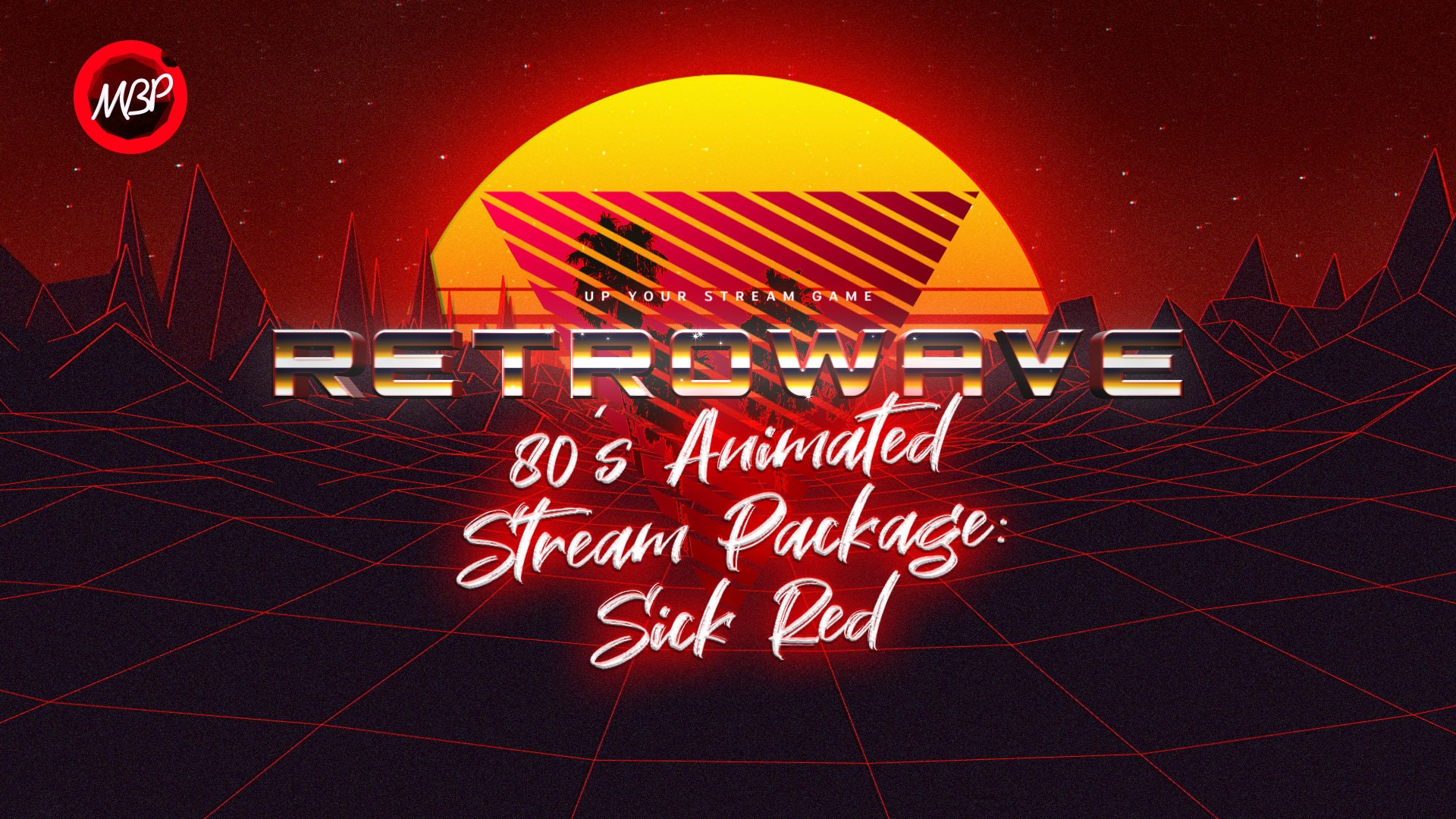 Sick Red Retrowave Styled 80's Twitch Stream Package Video Game and ...