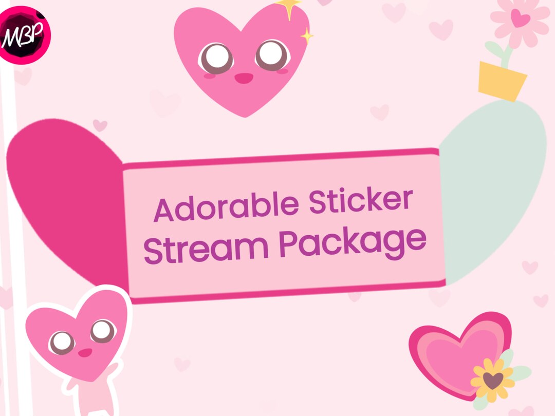 Pink Adorable Sticker Stream Package Download This Awesome - Etsy