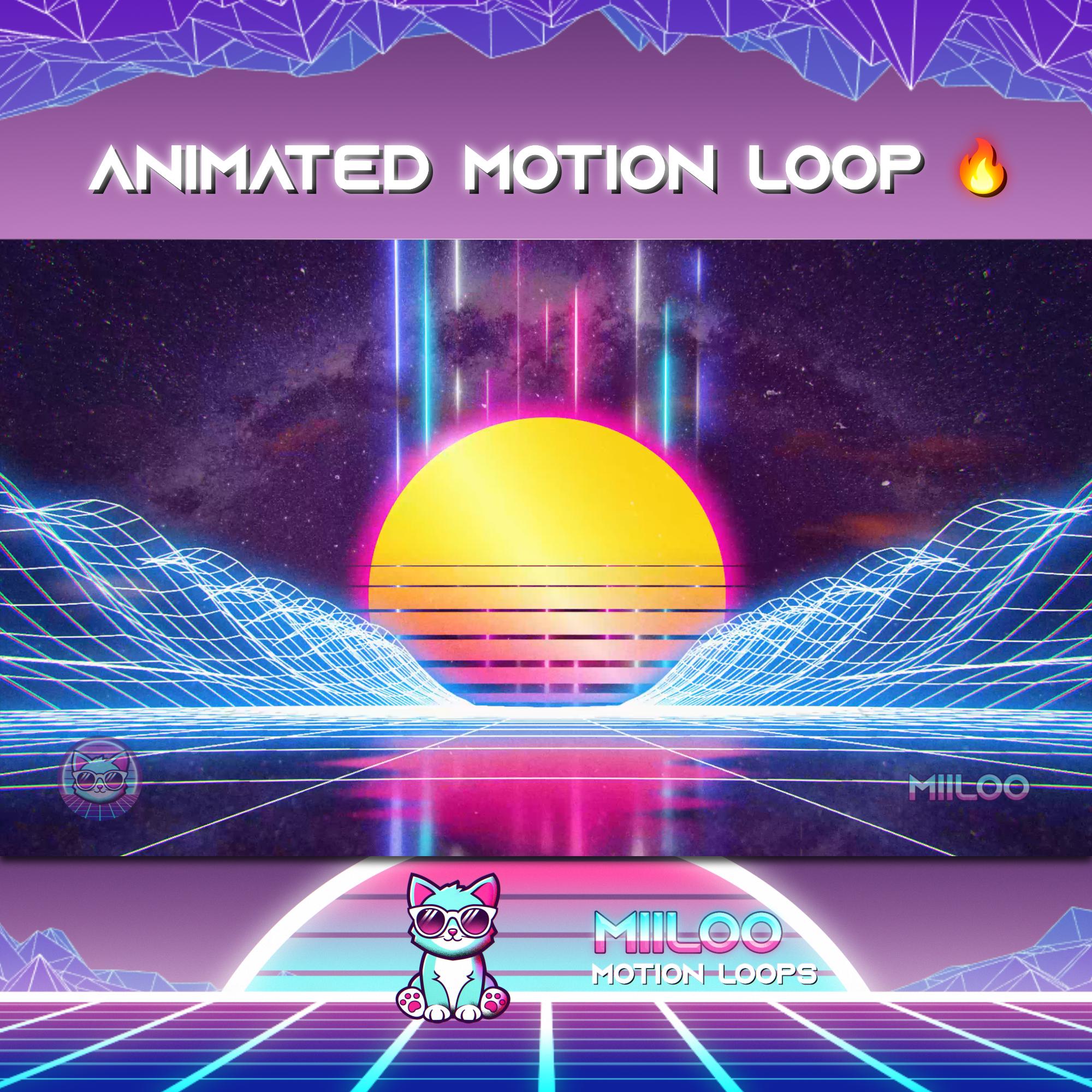 Neon Grid Sunset Motion Background – 4K Synthwave Animation Loop - Etsy