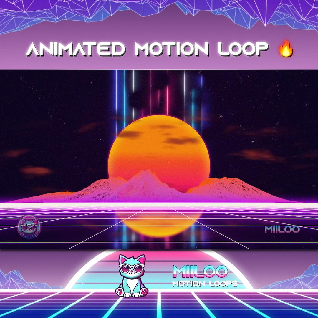 Retro Horizon Synthwave Motion Background – 4K Vaporwave Animation Loop ...