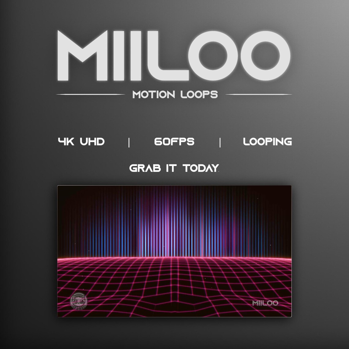 Retro Neon Grid Motion Background – Futuristic Synthwave Design - Etsy