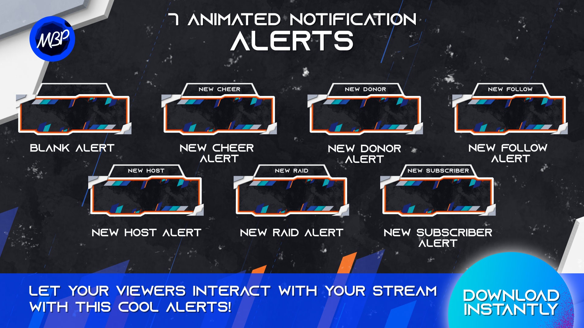 Animated Diagonal Themed Pack for Twitch Animated Twitch Overlays ...