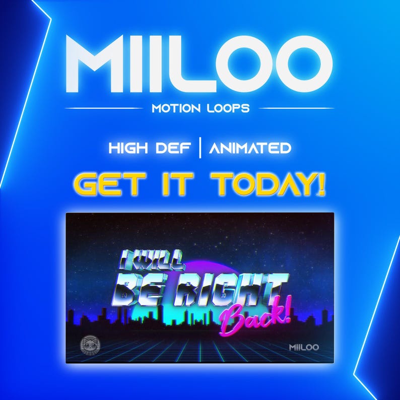 Retro Wave “be Right Back” Animated Screen | Vaporwave BRB Overlay ...