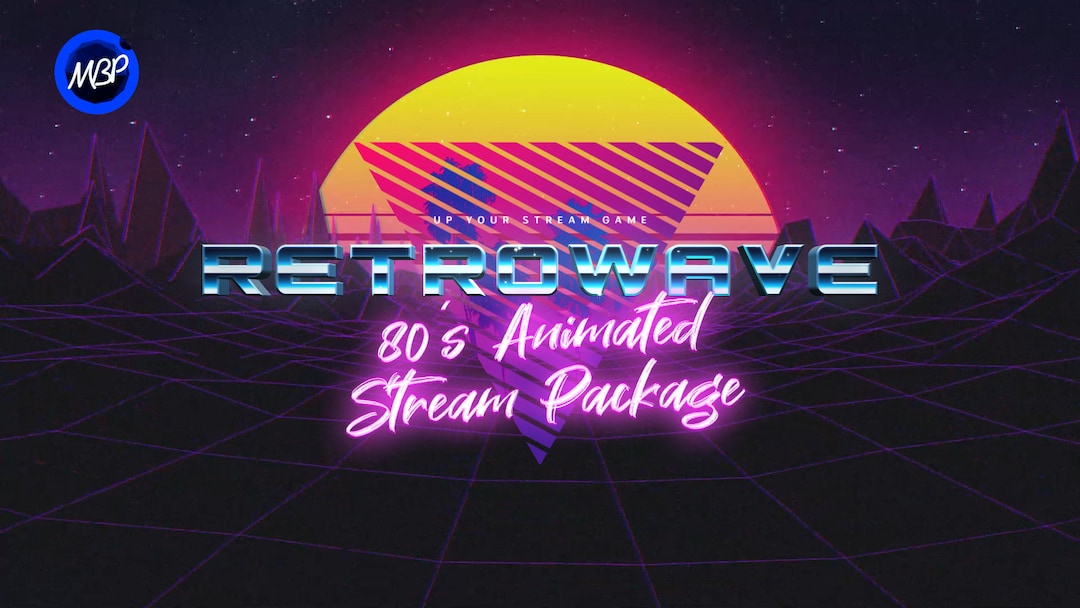 80s Retrowave Animated Twitch Stream Package (easy Setup) - Etsy
