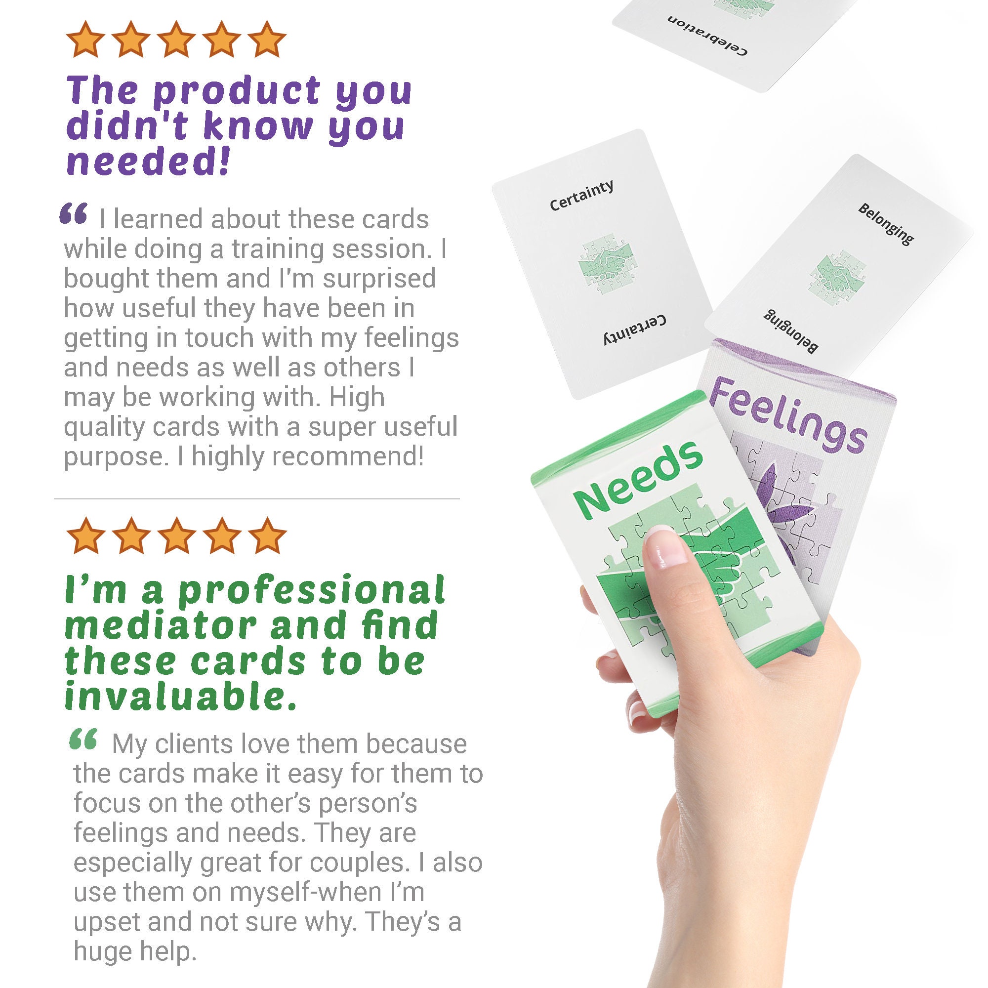 The Empathy Set: Powerful Communication Tool (feelings and Needs Flash ...