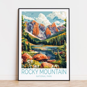 Rocky Mountain National Park Travel Poster, Rocky Mountain Wall Art ...