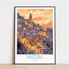 Matera Print Matera Illustration Basilikata Print Apulia Print Matera ...