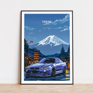 Tokyo Japan Travel Poster, Tokyo Wall Art, Tokyo Drift R34 Traveler ...